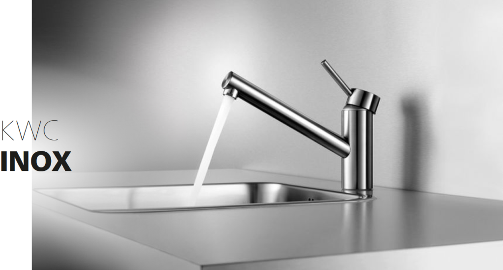 KWC Küchenarmatur Inox 10.271.033.700FL Einhebelmischer Edelstahl massiv mit Zugauslauf mit ...