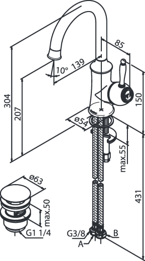 DAMIXA Tradition Chrom inkl. Ablauf kaufen | Spülenshop24