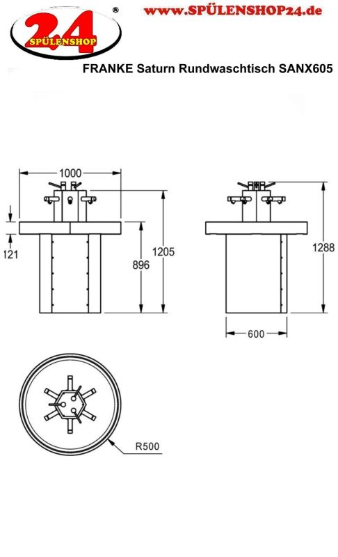KWC Saturn Rundwaschtisch SANX605 kaufen | Spülenshop24