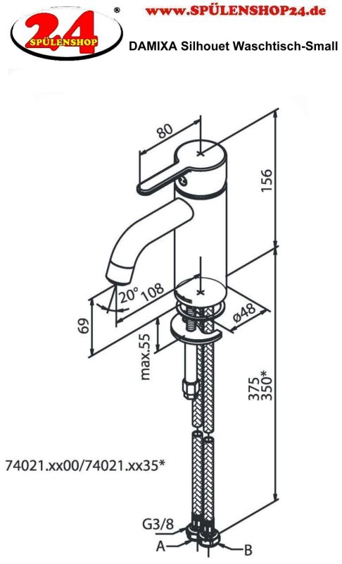 DAMIXA Silhouet Small Mattschwarz kaufen | Spülenshop24