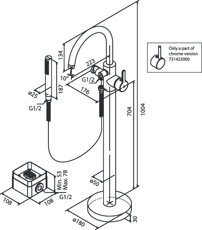 DAMIXA Silhouet Wannenarmatur Stahl kaufen | Spülenshop24