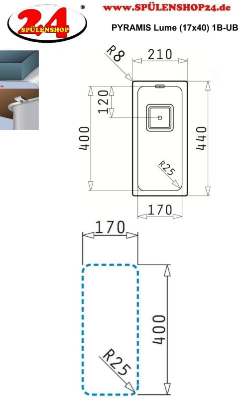 PYRAMIS LUME (17x40) 1B online kaufen | Spülenshop24