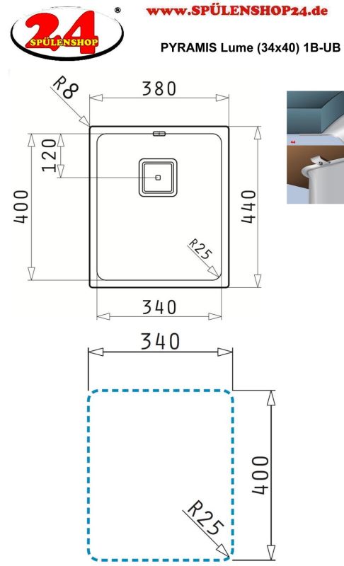PYRAMIS LUME (34x40) 1B online kaufen | Spülenshop24