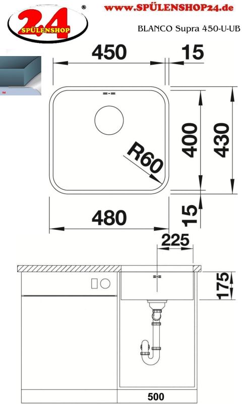 BLANCO SUPRA 450-U online günstig kaufen | Spülenshop24