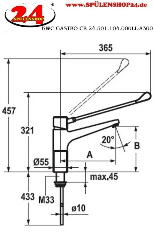 KWC GASTRO CR 24.501.104.000LL kaufen | Spülenshop24