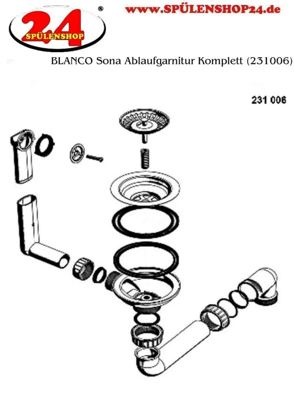 BLANCO Ablaufgarnitur Komplett (231006) | Spülenshop24