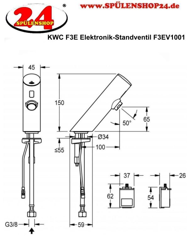 KWC F3E Waschtisch-Armatur F3EV1001 kaufen | Spülenshop24